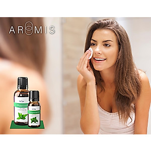 ArOmis Organic Peppermint Essential Oil - 100% Pure Therapeutic Grade - Undiluted, Premium Oil - 150 Micron Filtered, Perfect for Aromatherapy Diffusers (10ml / .34 fl oz)