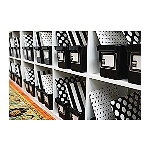 Schoolgirl Style Simply Stylish 6-Pack Decorative Teacher File Folders, 11.75" x 9.5" Black and White Letter Size File Folders With 1/3-Cut Tabs for Filing Cabinet, Office Supplies File Organizers