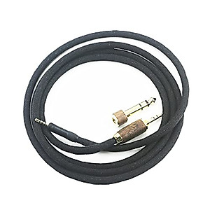 NewFantasia Replacement Audio Upgrade Cable 6N OCC Copper Single Crystal Silver Plated Cord Compatible with Sennheiser HD598 HD598SE HD560s HD598Cs HD598SR Headphone Walnut Wood Shell & 6.35mm Adapter