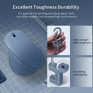 ANYCUBIC Water Washable ABS-Like 3D Printer Resin, High Toughness and Durability, High Precision and Easy to Post-process, Low odor, Wide Compatibility for all LCD Resin 3D Printers (Grey, 1kg)