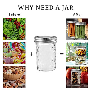 OAMCEG 16 Pack 8 OZ Mason Jars with Lids Regular Mouth Canning Jars, 100% Recycled Glass Bottles for Regular Mouth Mason Jars, Ideal for Juice, Jam, Honey and Spice, Honey, Baby Foods