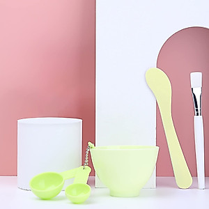 YEEPSYS Set of 4 Facial Mask Mixing Bowl Set,Facemask Mixing Tool Kit with Face Mask Bowl, Stick Spatula, Measuring Cup,face mask brush, DIY skin care tools for Women,Girls