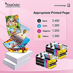 Compatible LC20E Ink Cartridge Replacement for Brother LC20E XXL LC20EXXL, Work for Brother MFC-J985DW MFC-J775DW J5920DW Printer 10-Pack(4 Black, 2 Cyan, 2 Magenta, 2 Yellow)