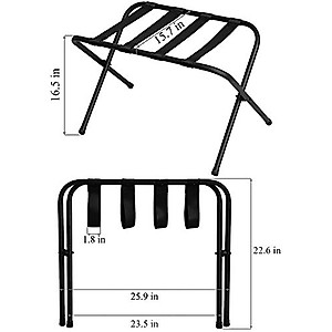 Mabel Home Metal Folding Luggage Rack Black