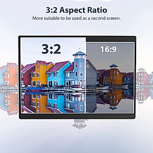 Miktver Portable Monitor, 10.5 Inch FHD 1920x1280 IPS 100% SRGB Small Laptop Monitor for Computer PC Phone Mac Xbox PS4, USB C HDMI Gaming Monitor Ultra-Slim IPS Display with Smart Cover