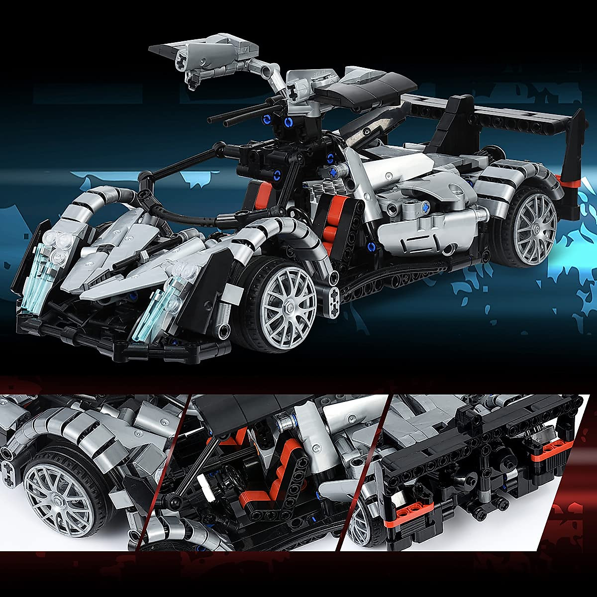 TAXIDEA Build Your RC Car (990PCS) STEM RC Car Model Kit Building Blocks Toys Remote Control Racing Car Models Gifts for 6 7 8 9 10 11 12 13+ and Adults 1