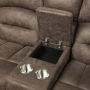 Lexicon Shay Double Glider Manual Reclining Loveseat, Brown