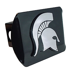 Elektroplate Michigan State Spartan Head Black Standard Metal Hitch Cover