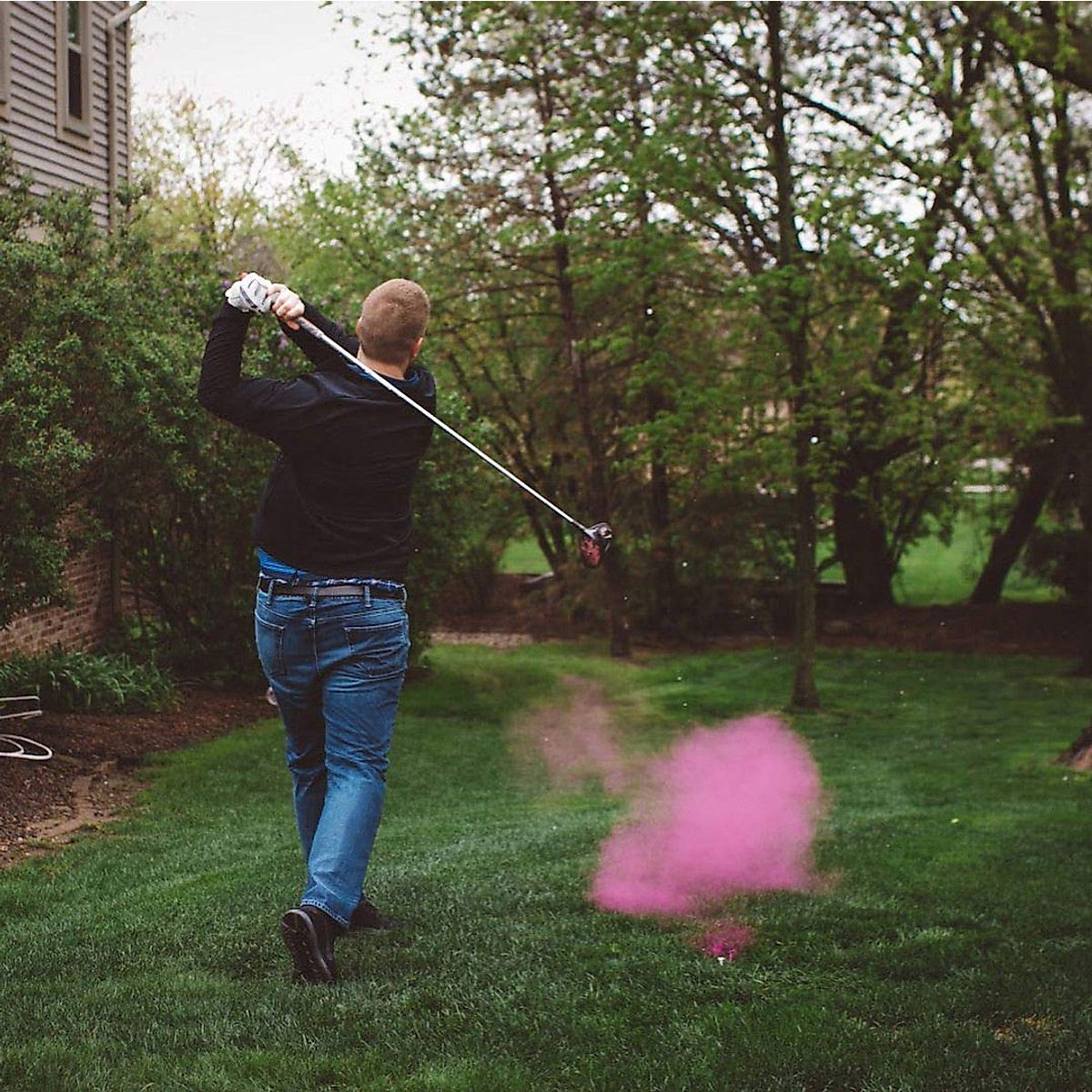 Winsharp Gender Reveal Golf Balls Exploding Golf Ball Set - 2 Balls - 1 Pink & Blue Plus Golf Tees and 20 Pink and 20 Blue Baby Gender Voting Stickers Gender Reveal Decoration Ideas Golf Theme