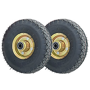 Sutekus 10" Replacement Tires 4.10/3.50-4” Air Tires Rubber Wheels With 5/8" Axle Bore Hole for Carts, Scooter, Hand Trucks, 2Pack