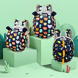 willikiva Dinosaur Toddler Mini Backpack Children Kids Baby Safety Harness Leash Waterproof Boys and Girls(Zoo,Small Age1-2)