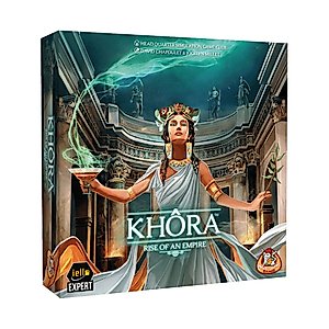 Iello: Khora, Rise of an Empire, Race to Development Game, Develop your City Faster and Better than Your Opponents, 2 to 4 Players, 75 Minute Play Time, For Ages 14 and up
