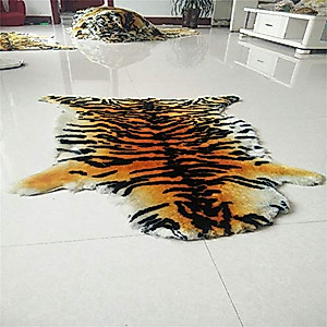 Tiger Area Rug Chic Style Leopard Skin Printed Rugs Australia Sheepskin Carpet Soft Plush Eco-Friendly Fits Perfectly in Living Room/Bed Room or as a Couch Decor One Pelt 1 Pack