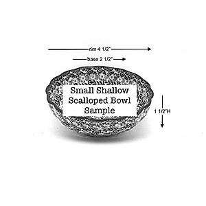 Polish Pottery Bowl - Shallow Scalloped - Small - Silver Lace
