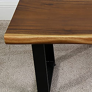 Warmaxx Wood Bench Rectangle Solid Wooden Entryway Stools 39"x13"x18"H Living Room End Table Rustic Live Edge Coffee Table Side Table Bedroom Bathroom Patio Outdoor Garden Foot Stool