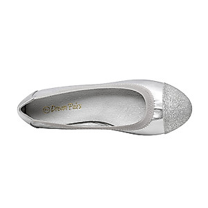 DREAM PAIRS Women's Sole-Flex Ballerina Walking Flats Shoes,Size 12,Silver,Sole-Flex