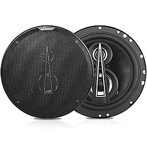 Lanzar Upgraded Standard 6.5" 3 Way Triaxial Speakers - Full Range Sound w/ 200 Watts and 4 Ohms Impedance 2” Titanium Cone Midrange 65 - 20 kHz Frequency Response and 15 Oz Magnet Structure - MX63