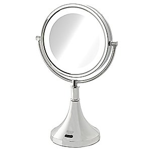 Sharper Image 8x-1x Led Lighted Sensor Mirror, Chrome, 2.95 Lb