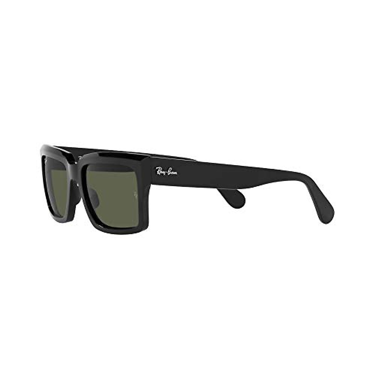 Ray-Ban RB2191 Inverness Rectangular Sunglasses, Black/Green, 54 mm