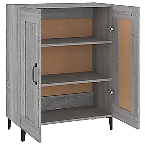 Natulvd Kitchen Sideboard Buffet Cabinet with Double Doors & Metal Legs, Industrial Medical Cupboard Console Table Coffee Bar Cabinet for Entryway, Living Room - Gray