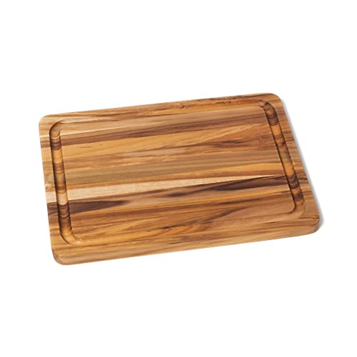Lipper International 7215 Teak Wood Edge Grain Kitchen Cutting and Serving Board, Small, 12" x 9" x 5/8"