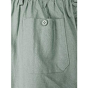 Womens Premium Soft Linen Resort Pants Relaxed Fit Comfort Wear Boho Beach Coverup Style (2X-Large, 3bh01_Gray)