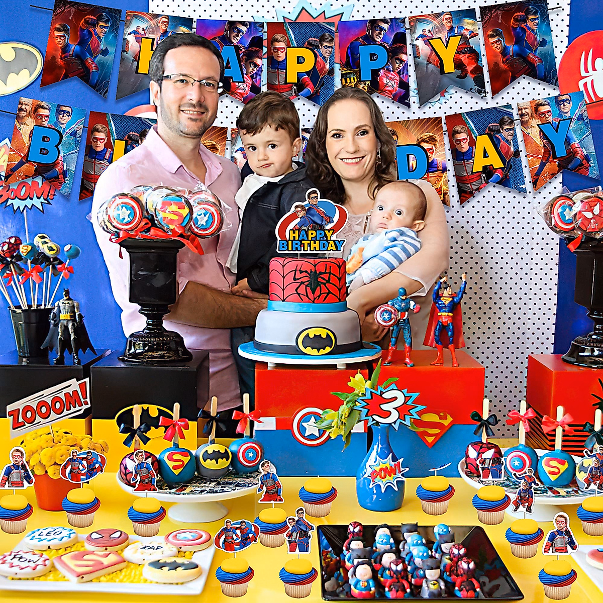 Henry Birthday Party Decorations, TV Show Themed Party Supplies Set with Happy Birthday Banner Cake Cupcake Toppers Latex Balloons for Fans Birthday Baby Shower Party Favors