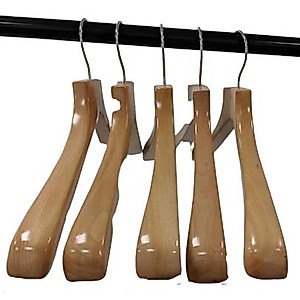 Natural Finish Deluxe Coat Hanger (Set of 5)