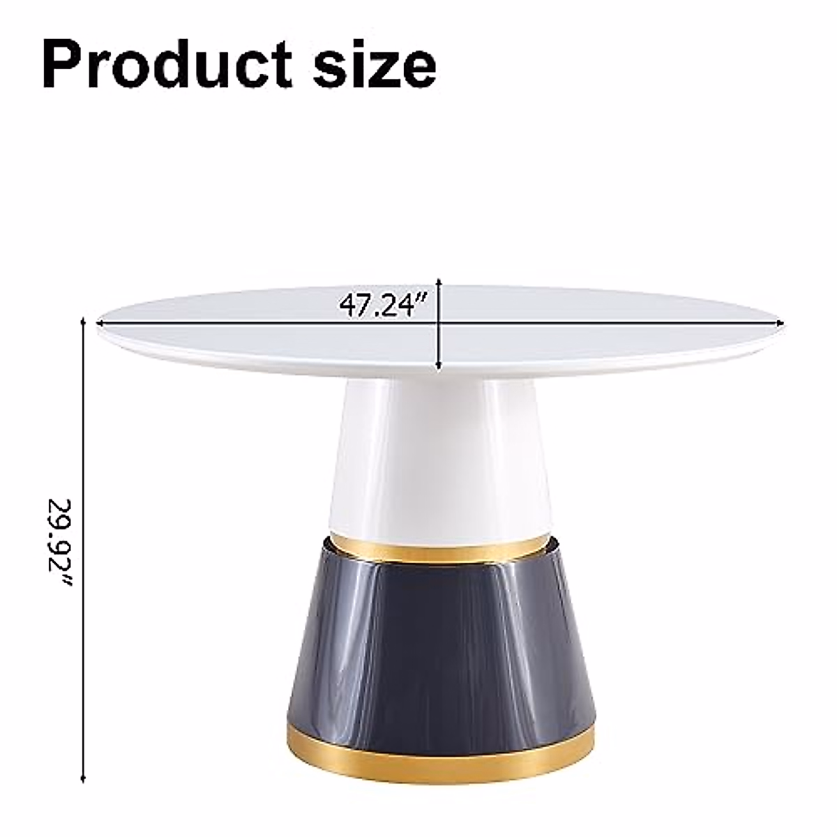 HomVent Faux Marble Pedestal Base Dining Table, 63” Contemporary Style Rectangle Kitchen Table Dining Room Table with Silver Wood U-Base for Dining Room, Living Room (Gray) (47.24” White)