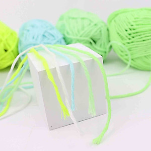 4 Pcs Glow in The Dark Yarn, Sewing Supplies,(55yd 50m) for Crocheting for DIY Arts, Crafts & Sewing Beginners Glow in The Dark Party (White Lemon Yellow Light Blue Light Green Green)