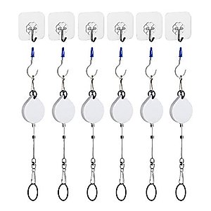 KIWI design VR Cable Management for Meta Quest 3/2/1, Ceiling Pulley System for HTC Vive/Vive Pro/Rift/Rift S/Link Cable for Quest/Valve Index VR Accessories (White, 6 Pack)