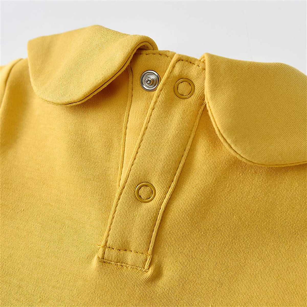 Auro Mesa Newborn Baby Infant Unisex Cotton Long-Sleeve Solid Peter Pan Collar Jumper Bodysuits Outfits