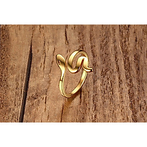 Ximi Jewelry Stainless Steel Fashion Snake Rings for Womens,Gold Plated,Size6-8 (8)