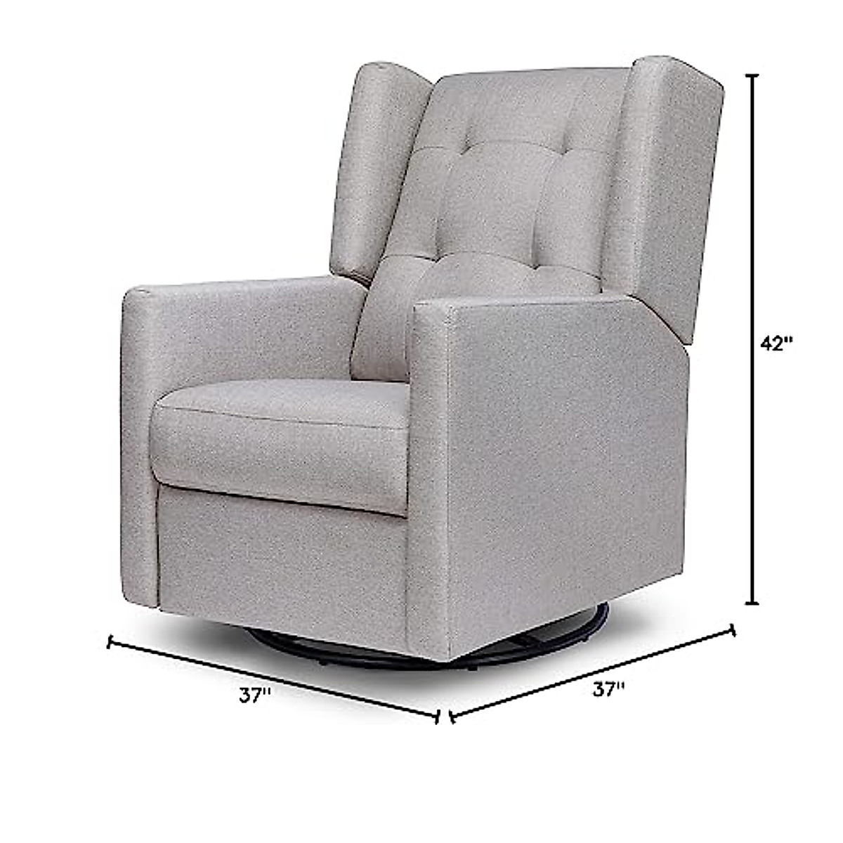 DaVinci Maddox Recliner and Swivel Glider in Misty Grey, Greenguard Gold & CertiPUR-US Certified
