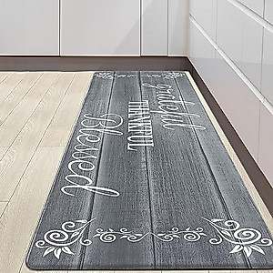 HEBE Anti Fatigue Kitchen Mat Set of 2 Non Slip Cushioned Kitchen Mats for Floor Waterproof Farmhouse Kitchen Rugs and Mats Set Comfort Standing Desk Mat Carpet for Sink,Office,Laundry