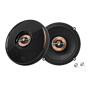 New Infinity Kappa 62IX 6.5" 225 Watts Max (75 Watts RMS) 2-Way Coaxial Car Audio Stereo Multi Element Speakers with UniPivot Tweeters with Oversized Voice Coils - Pair with Alphasonik Earbuds