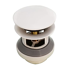 Westbrass D98R-50 Coarse Thread Tip-Toe Drain Plug use for Integrated Overflow Bathtub Trim, 1-Pack, Powder Coat White