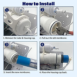 MOPUEHEL 50 GPD Reverse Osmosis Membranes, RO Membrane Filter Replacement, Compatible for RO5DX / RO5DXC / RO5XBN / RO5XCBN RO5M / RO5MX2 / RO5MXBN / RO5MXC / ROES-50 / MEM-ES-50 / GXRM10RBL (1 Pack)