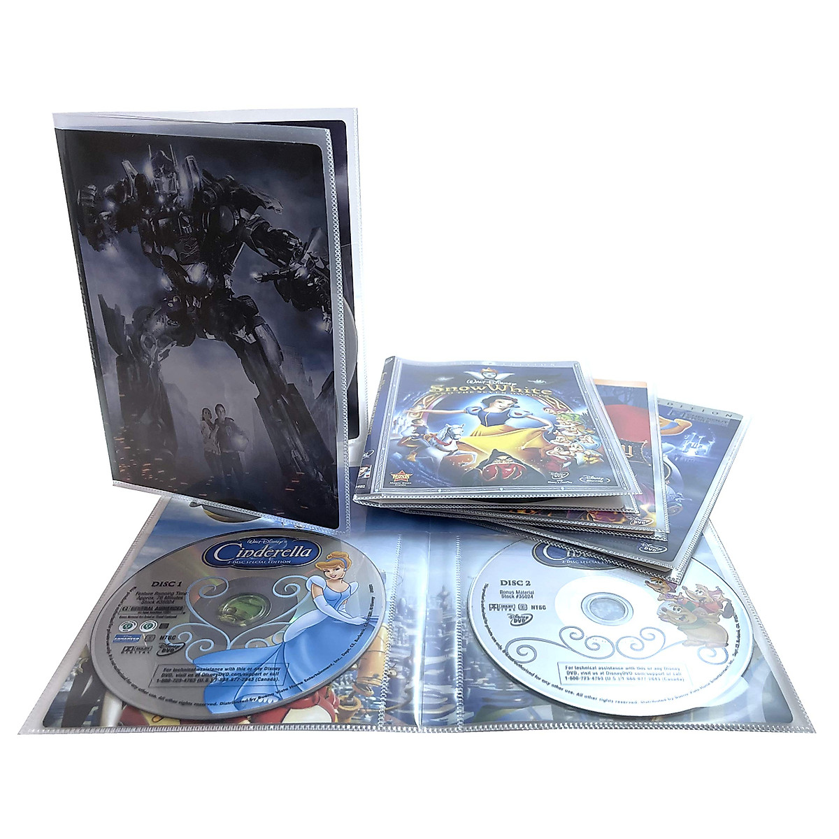 CheckOutStore 2 Disc DVD Storage CPP Sleeves: Space-Saving, Full DVD Cover Artwork Display & Booklet, Scratch & Dust Protection, Premium Quality (Pack of 50)