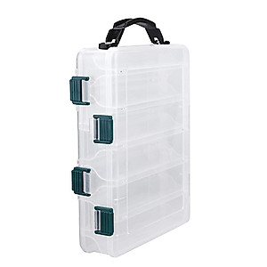 Tharyee Tackle Box Organizer,Lure Box,Double Side Plastic Fishing Baits Box Lures Holder Case Large Capacity Accessory(10 grids)