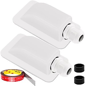 DKARDU Cable Entry Gland Solar Single Port Waterproof Housing Cable Duct ABS IP68 3-12mm for RV Boats, 2 PCS Solar Panel Wiring Mounting Brackets for Motorhomes Campervans Caravans, White