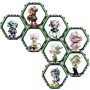 Ninoge 8PCS Riser Display Shelves for Figures, Glow in the Dark shelf for Funko POP Figures, Collectible Figure Display Stands, DIY shape configurations, Black