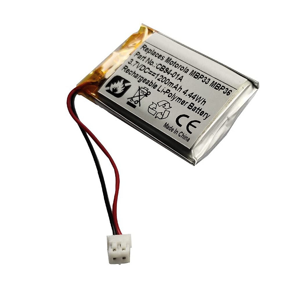 MPF Products 1200mAh TFL3X44AAA900, CB94-01A Battery Replacement Compatible with Motorola MBP18, MBP25, MBP26, MBP33, MBP34, MBP36, MBP36PU, MBP41, MBP41PU, MBP43, MBP43PU Baby Monitors