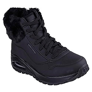 Skechers Women's UNO Rugged-Fall AIR Fashion Boot, Black/Black, 10