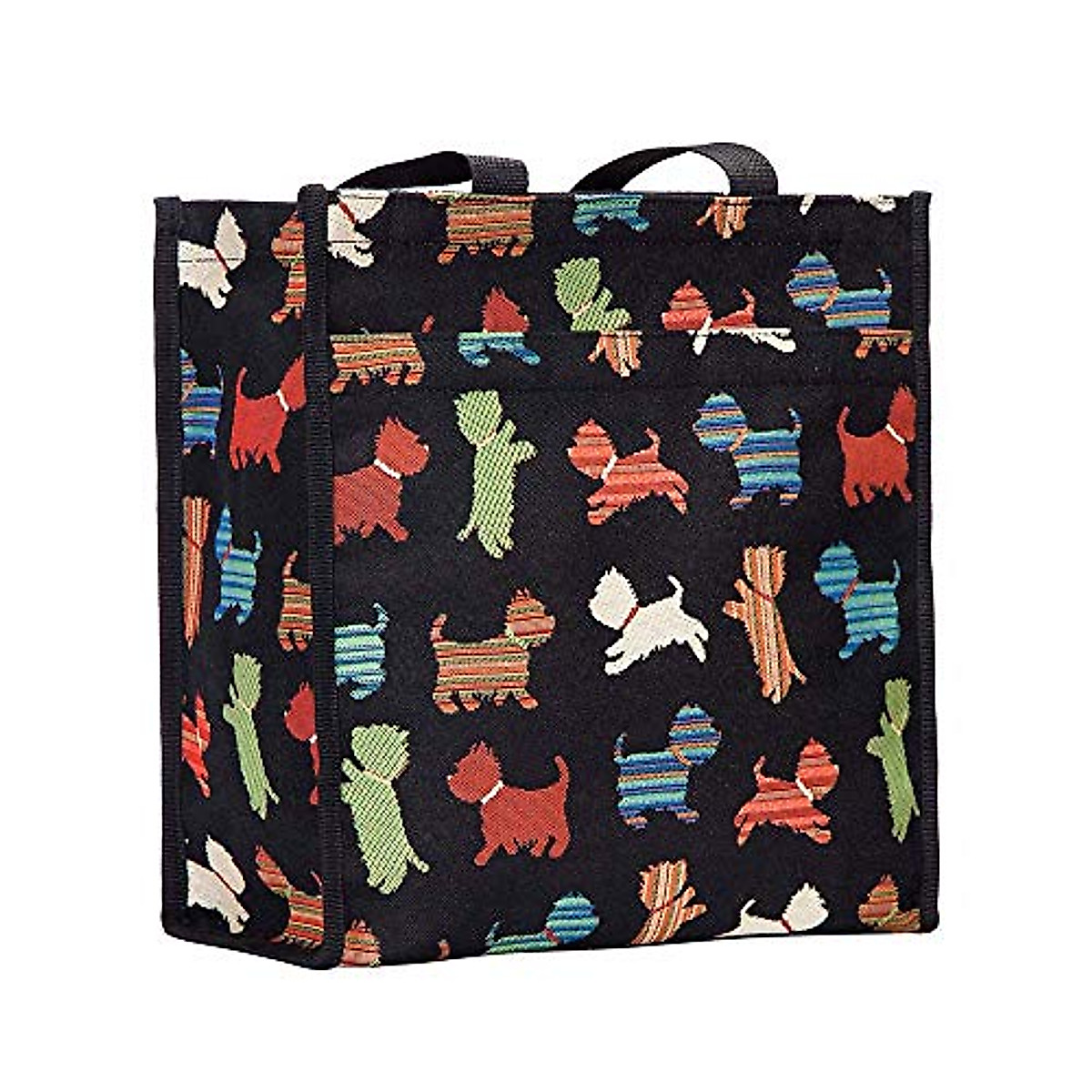 Signare Tapestry Shoulder Bag Shopping Bag for Women with Playful Puppy Design (SHOP-PUPPY)