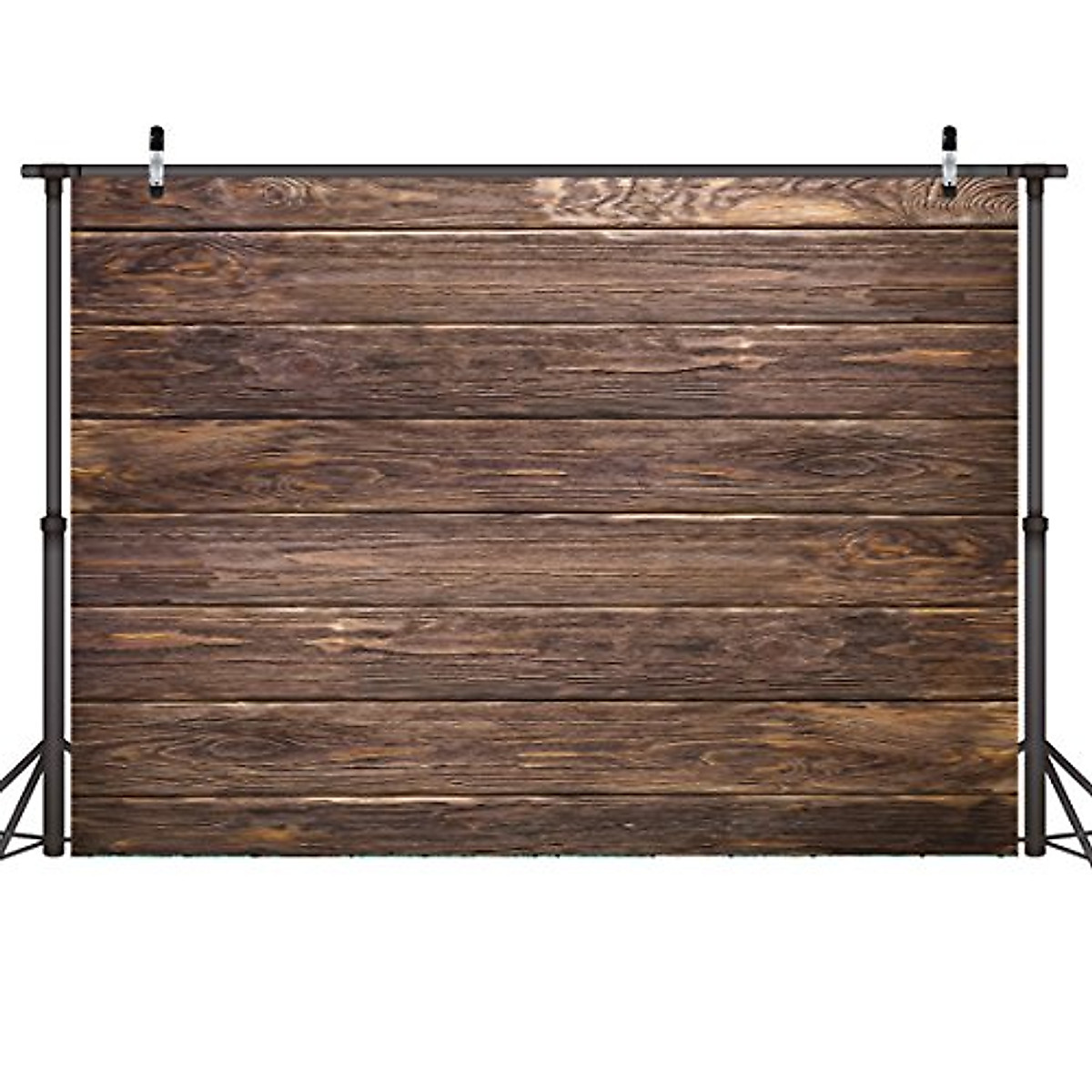 LYWYGG 7x5ft Thin Vinyl Brown Wood Backdrop Photographers Retro Wood Wall Background Cloth Seamless CP-19
