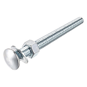 uxcell 3/8-16 x 4 Square Neck Carriage Bolts with Nuts & Washers, Carbon Steel Coach Bolt Screws 5 Set