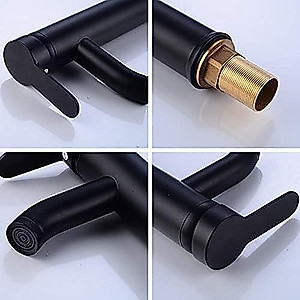 NANZU Kitchen & Bath Fixtures Taps Faucet, All-Copper Black Painted Antique Basin Faucet, A,B