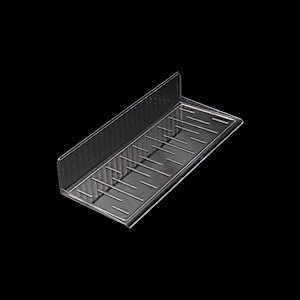 FarBoat 2pcs Acrylic Floating Shelves Adhesive Wall Mount Mini Shelf No Drill for Light-Weight Use in Bathroom Kitchen Living Room (9-3/4in Transparent)