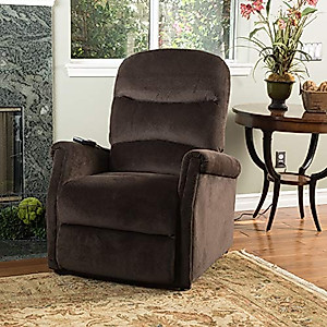 GDF Studio Alan Chocolate Fabric Lift Up Recliner Chair